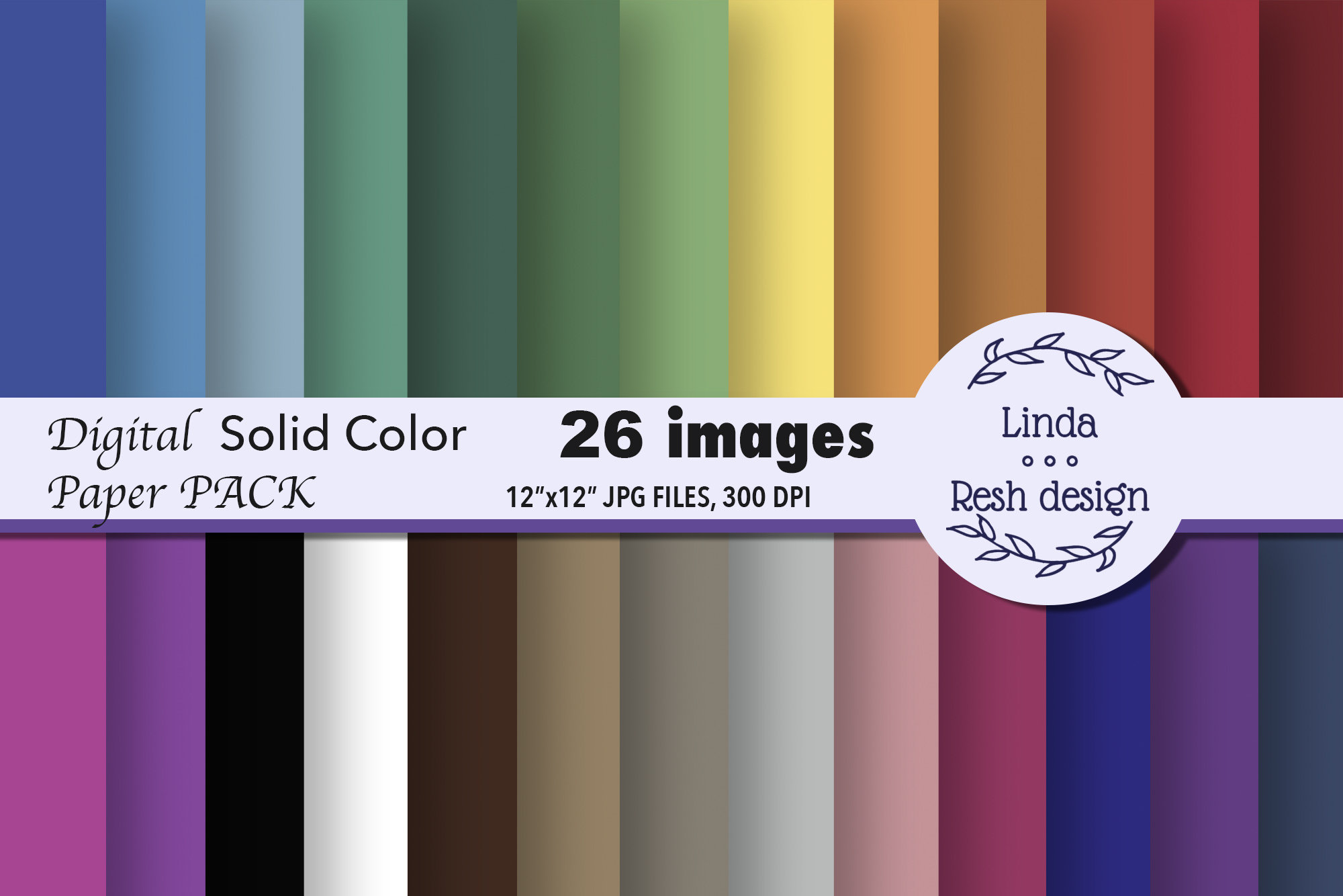 Solid Color Digital Paper Pack Scrapbook Papers 26 jpg | Etsy