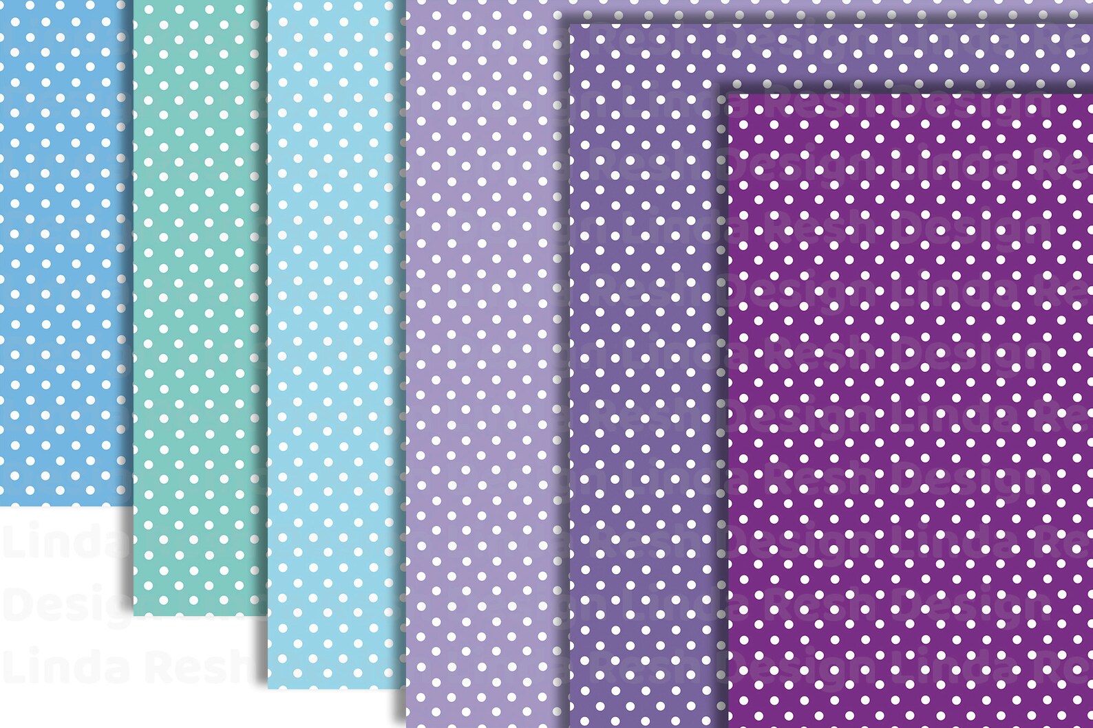 56 Polka Dot Digital Paper, Polka Dots Pattern Digital Paper, Spots ...
