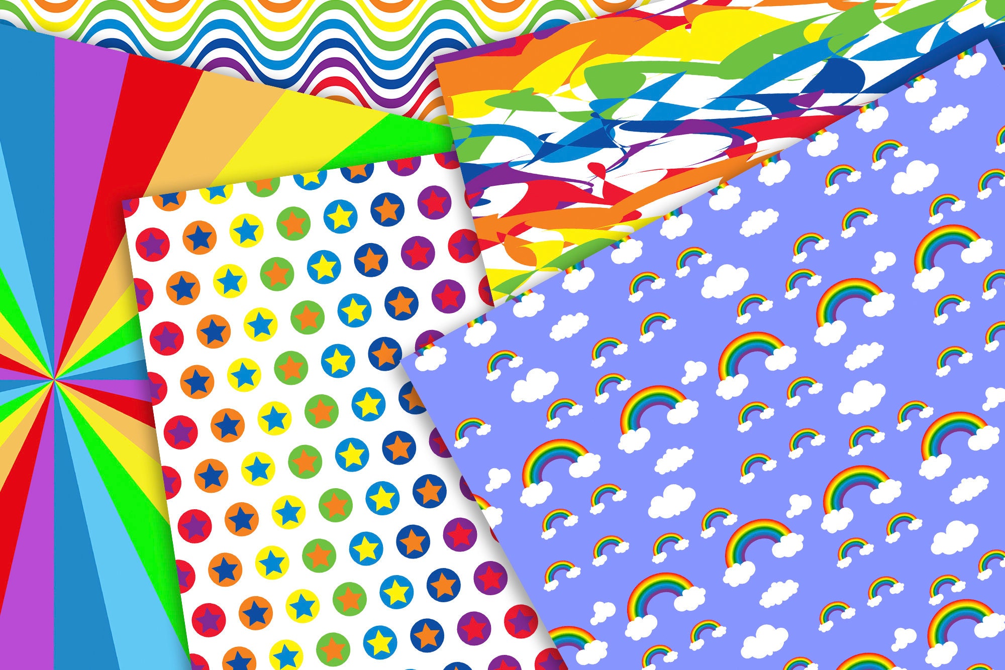 Rainbow Digital Paper,colorful Rainbow Digital Paper,rainbow Background ...