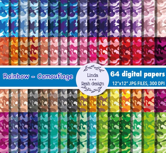 SEAMLESS Rainbow Camouflage Digital Paper Camo Digital Paper - Etsy