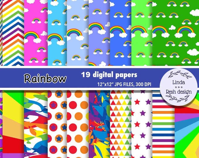 Rainbow Digital Paper,colorful Rainbow Digital Paper,rainbow Background ...
