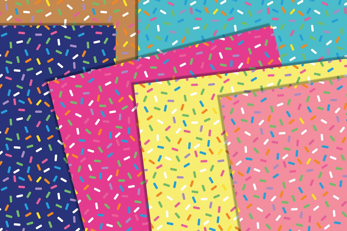 38 Sprinkles Digital Paper Pack - Color Bundle, Printable Cupcake ...
