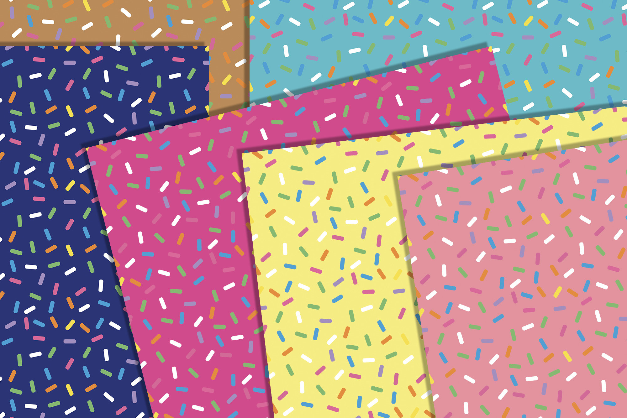 38 Sprinkles Digital Paper Pack - Color Bundle, Printable Cupcake ...