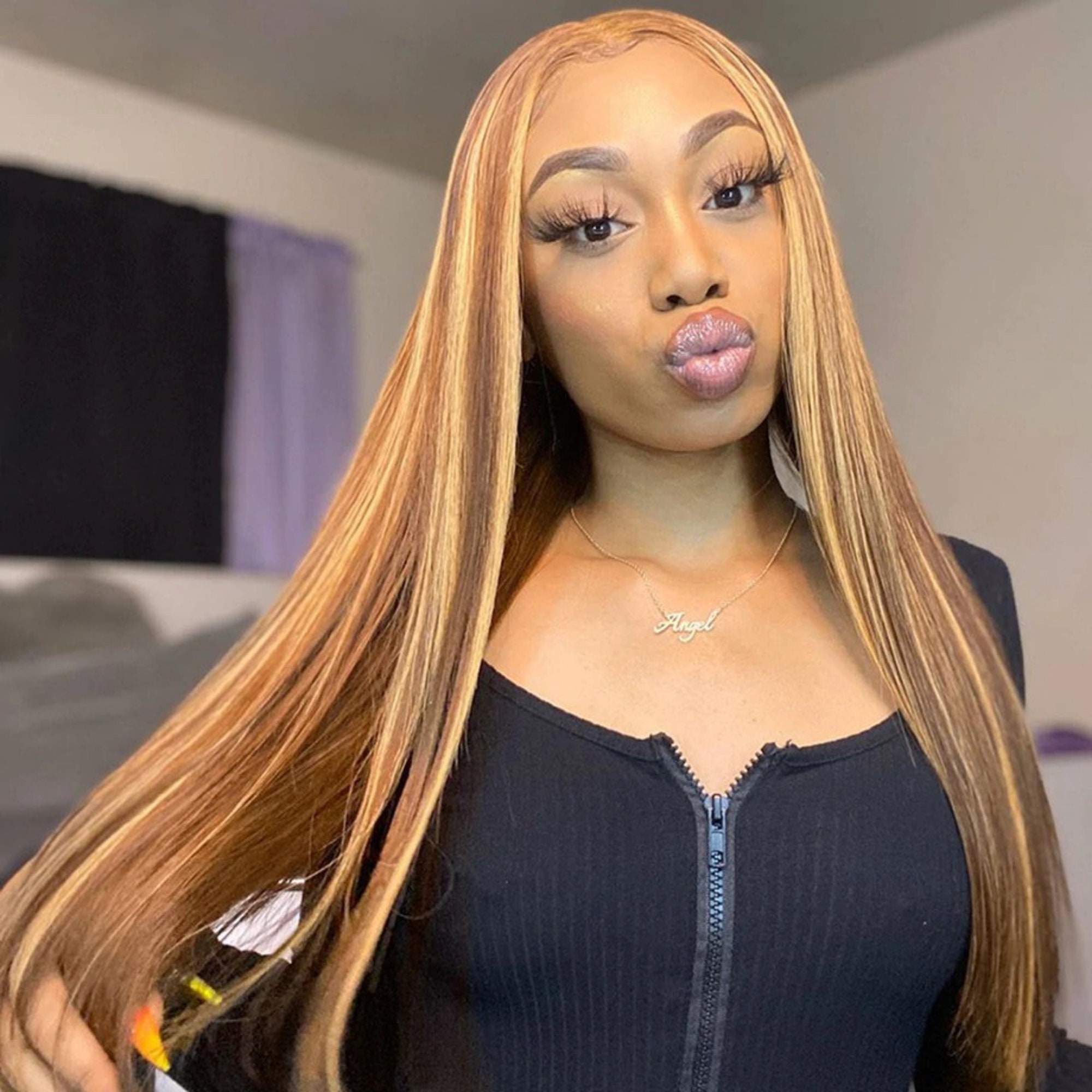 Highlight Wig Human Hair 613 Frontal 13x1 Lace Front Ombre Etsy