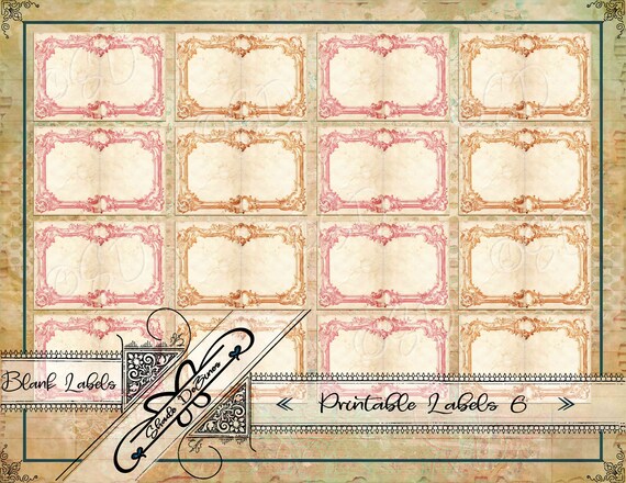 Printable Blank Label Sheet | Etsy