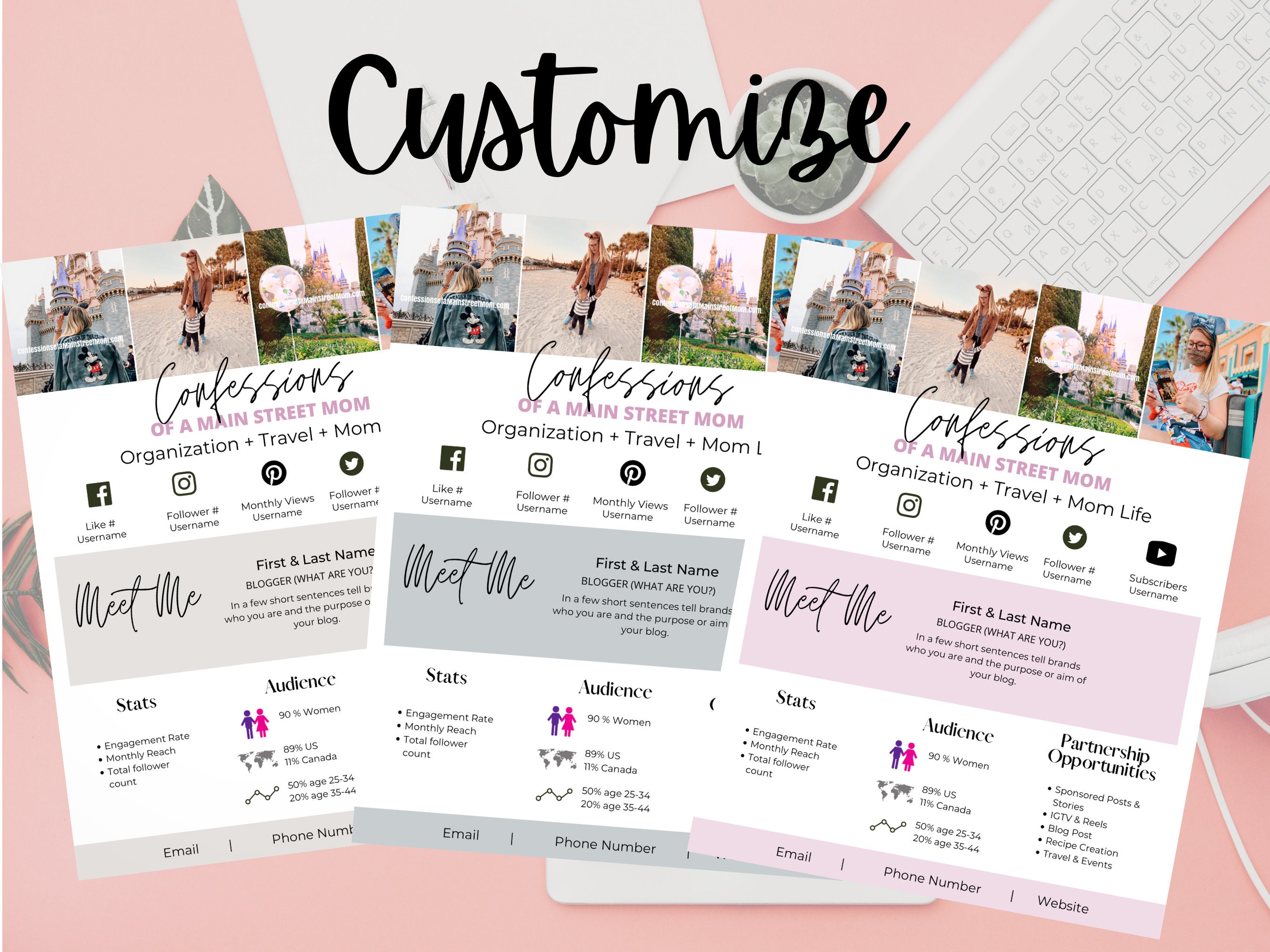 Influencer Media Kit, Rate Sheet for Canva. Blog Rate Sheet, Blogger ...