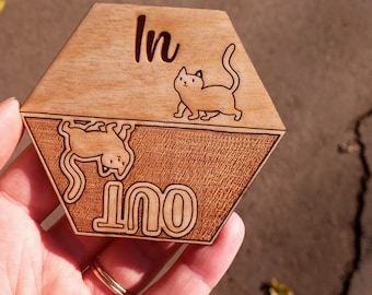Cat in Out Sign - Etsy