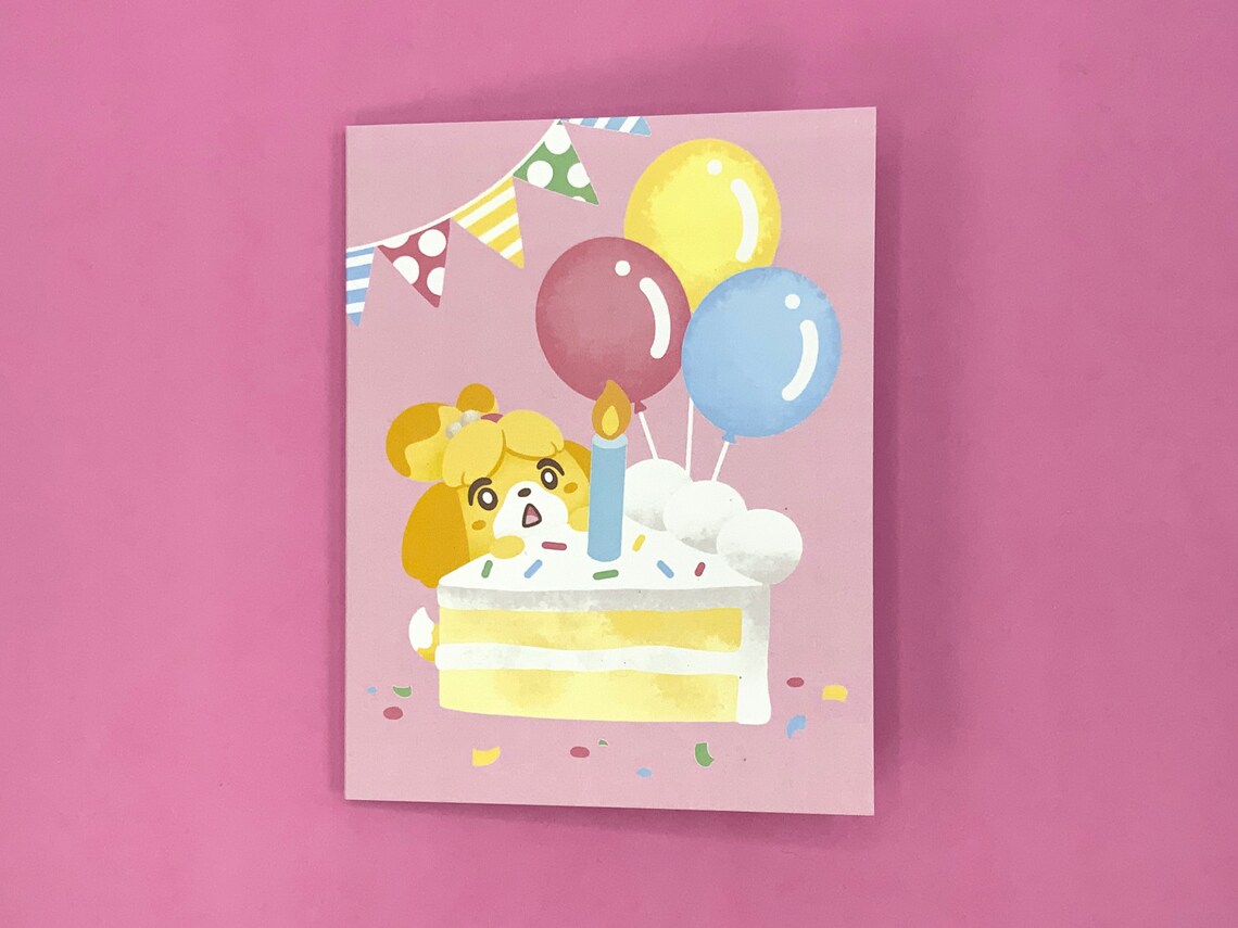 Animal Crossing Birthday Card - Isabelle or K.K. Slider - Etsy