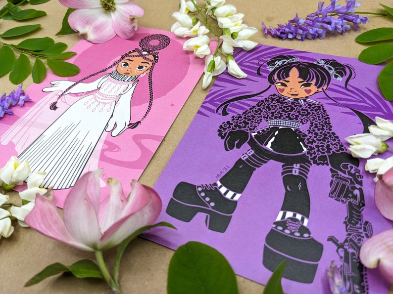 Jobu Tupaki Postcard Prints - Chibi Goth & Bagel Goddess - Etsy