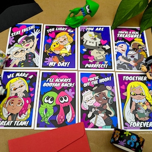 Splatoon Valentine Cards With Envelopes - Deluxe Set With Washi Tape ...