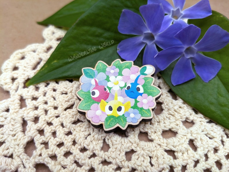 Pikmin Wood Magnet - Pastel Flowers - Etsy