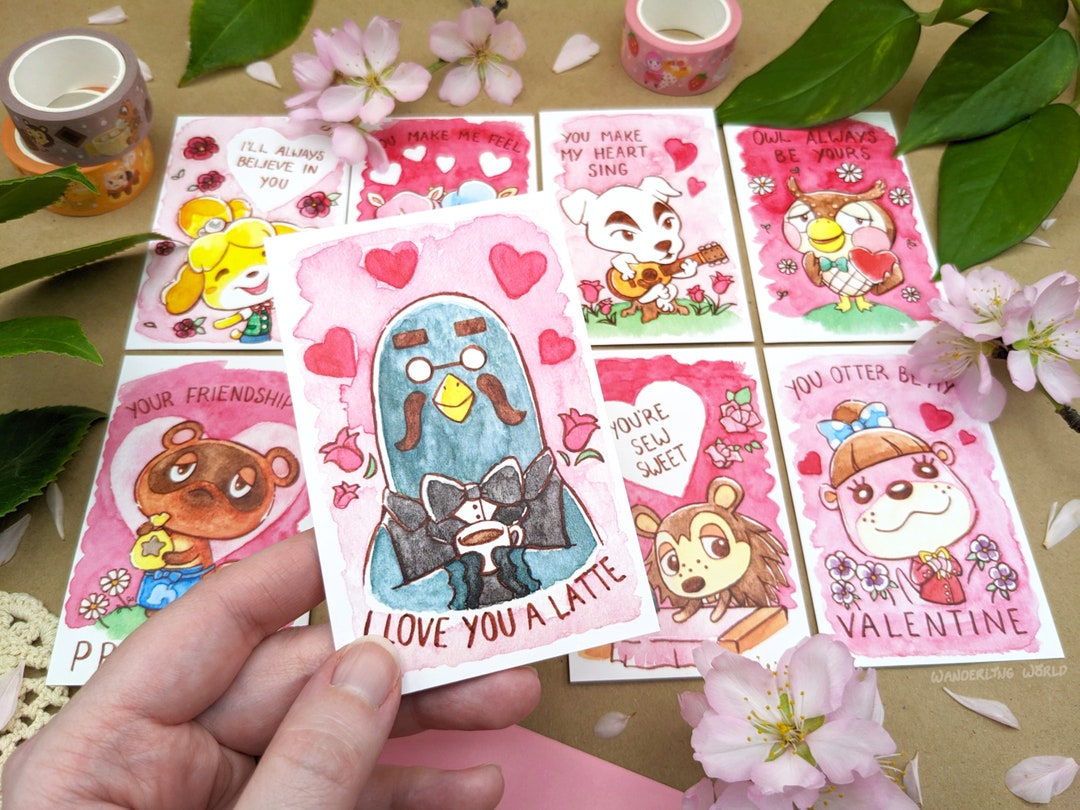 Animal Crossing Valentine Cards With Envelopes - Deluxe Set With Washi ...