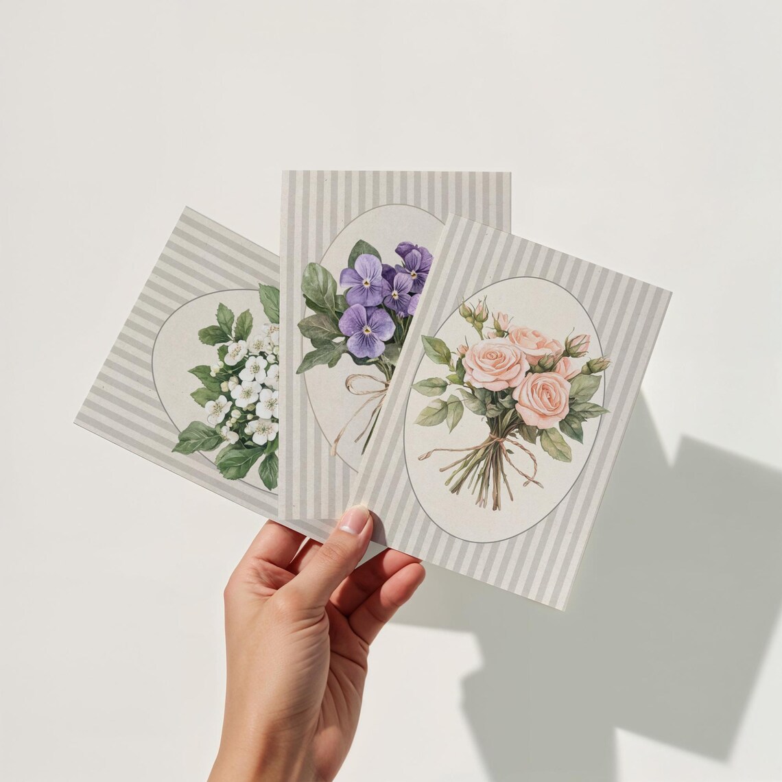 Vintage Floral Notecards Set: 5x7 Blank Cards (digital Download) - Etsy