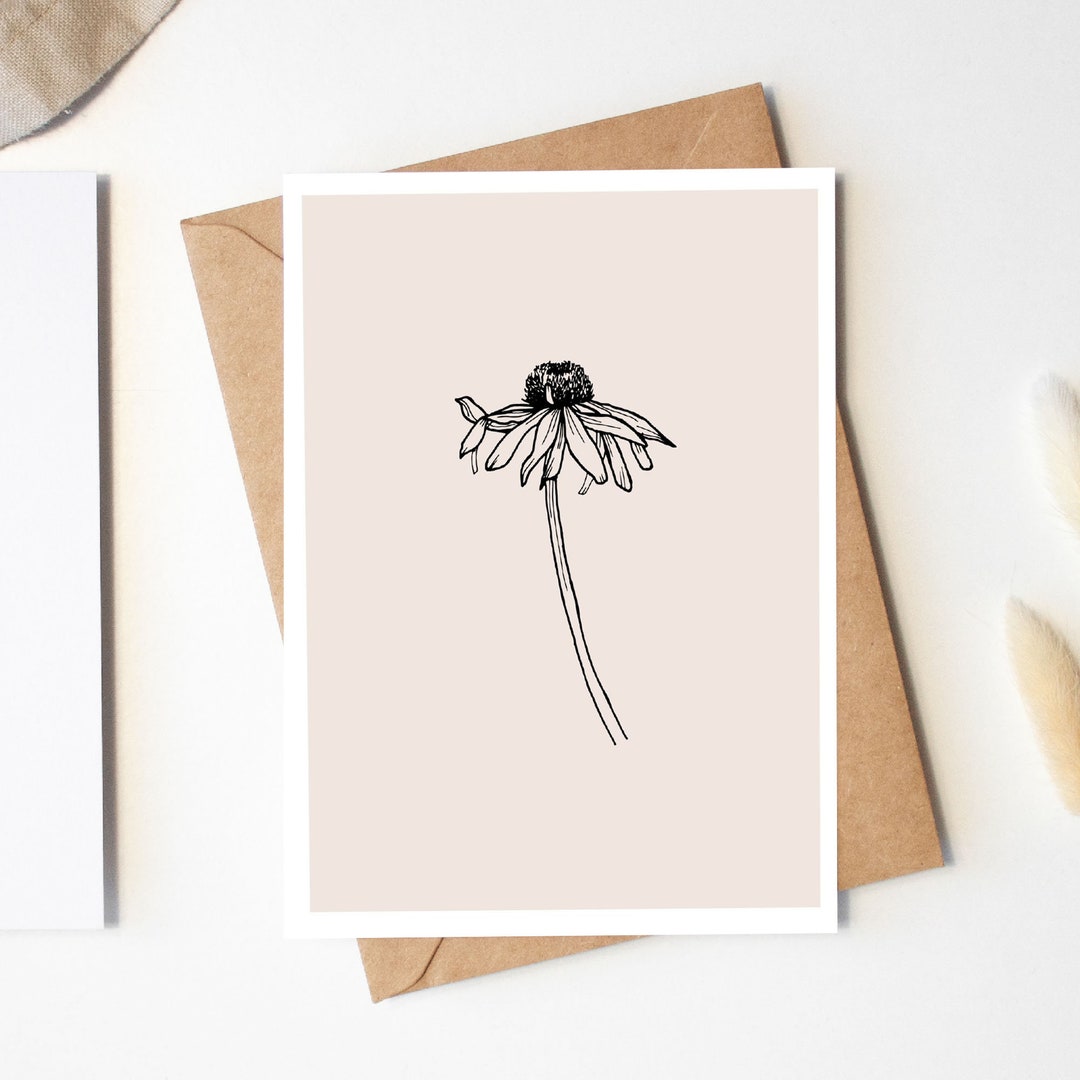 Printable Line Drawing Blank Cards, Digital Download Note Cards ...
