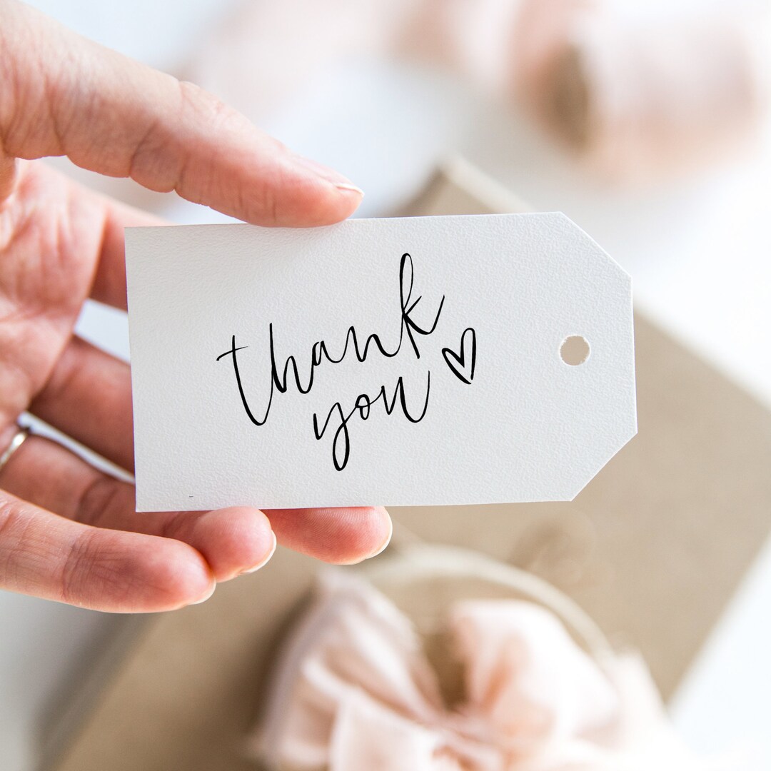 Modern Thank You Gift Tag: Printable PDF for Wedding, Birthday - Etsy