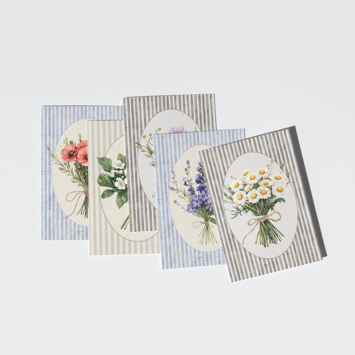 Vintage Floral Notecards Set: 5x7 Blank Cards (digital Download) - Etsy