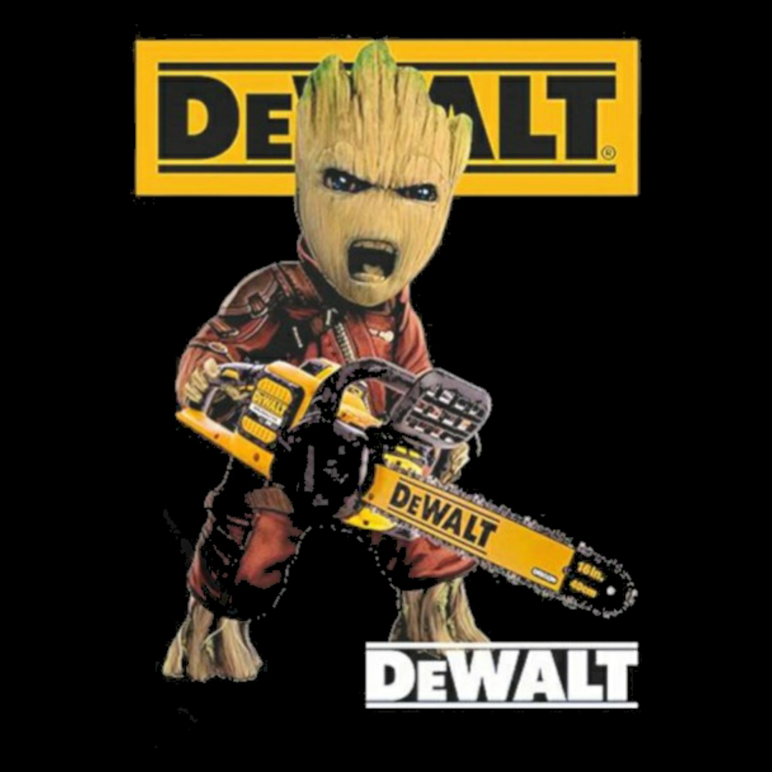 Angry Groot Dewalt Chainsaw sticker | Etsy