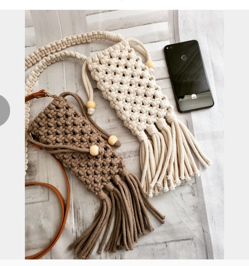 Macrame Phone Case Small Bad Cute Handmade Macrame Phone Sock Mobile ...