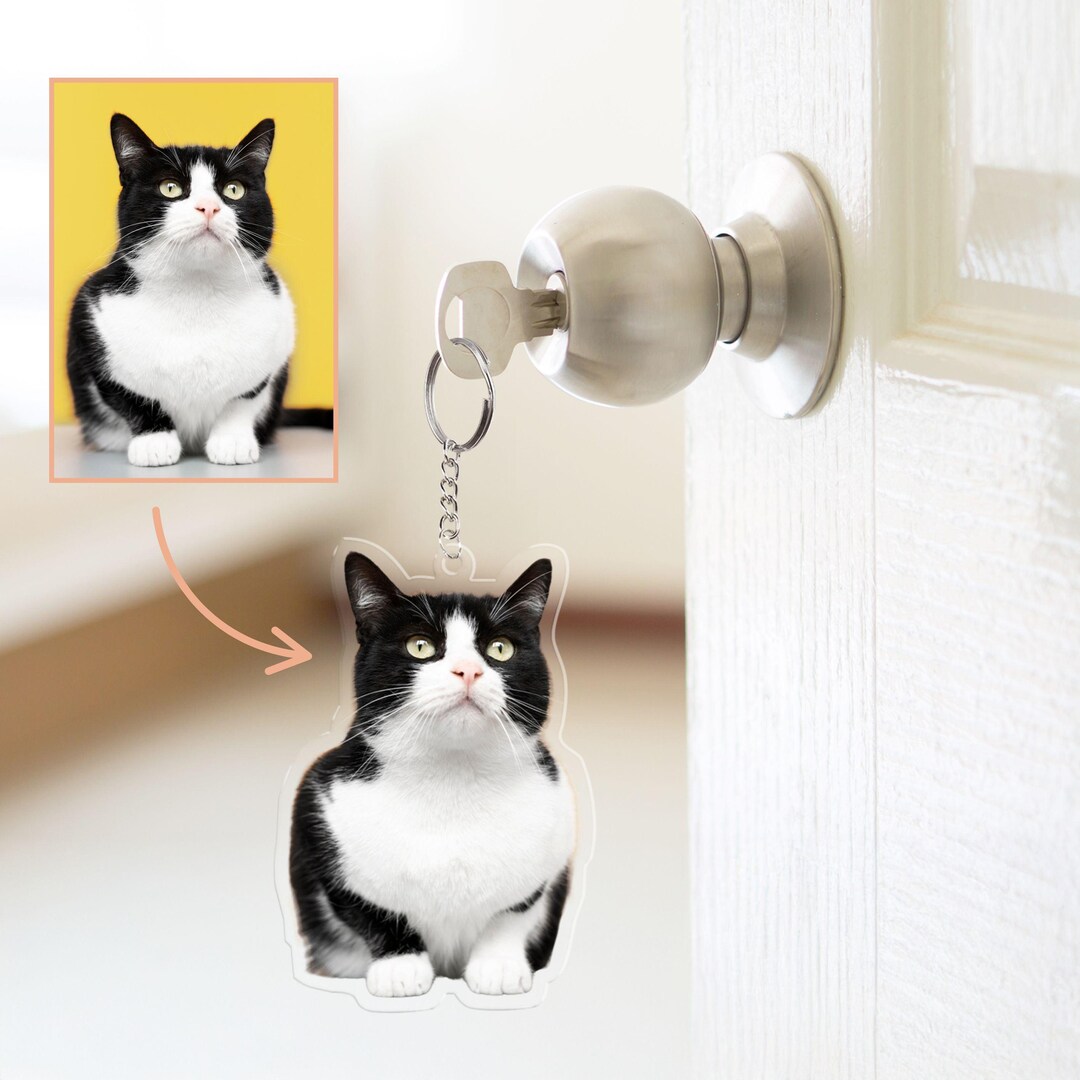 Personalised Pet Photo Clear Acrylic Keychain, Custom Print Corporate ...