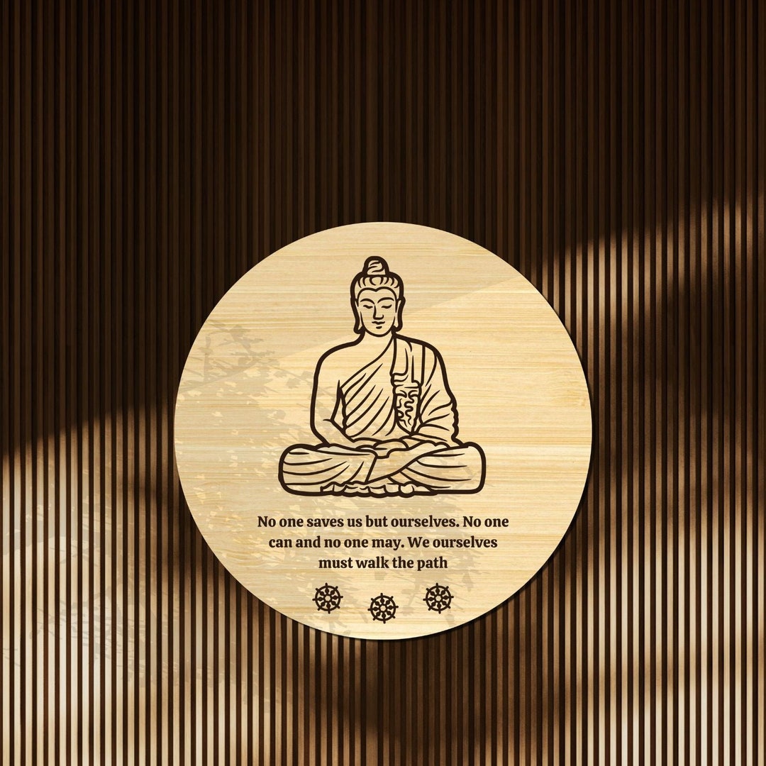 Personalised Wooden Buddha Quotes Wall Accent Plaque, Custom Engraved ...