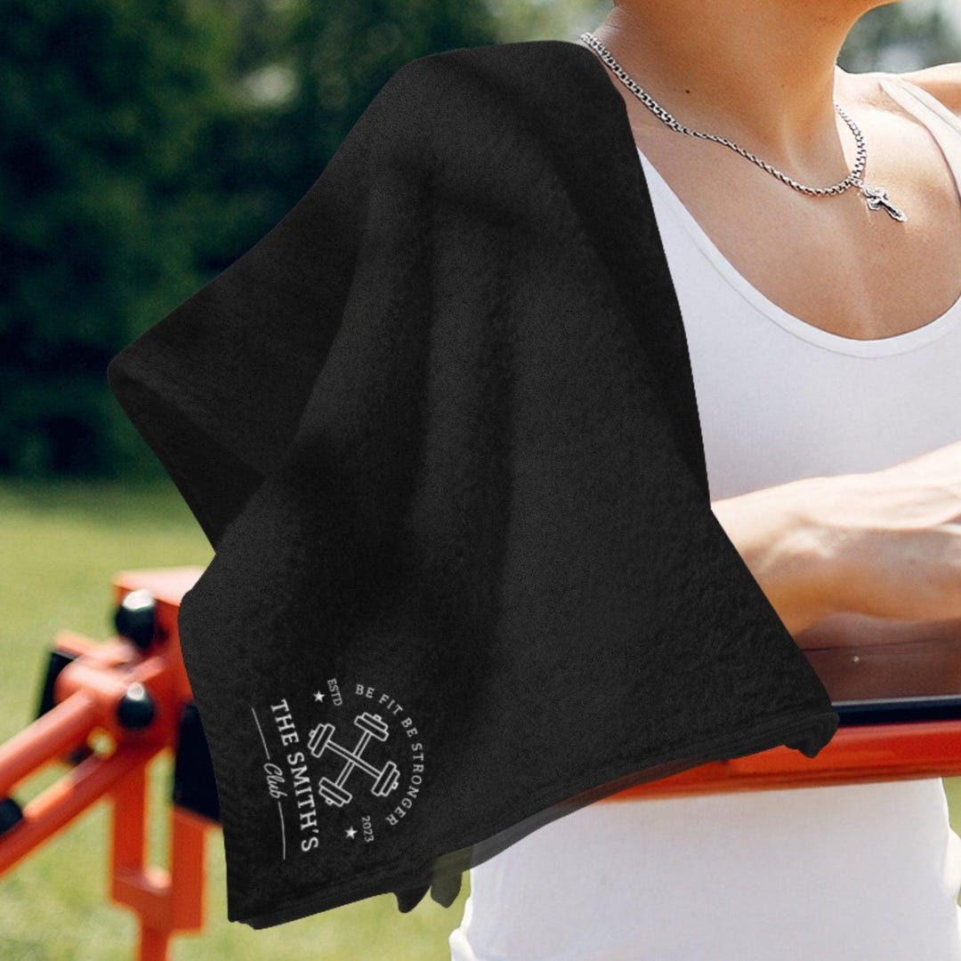 Personalised Embroidery Microfibre Quick Dry Gym Towel, Customised Name ...
