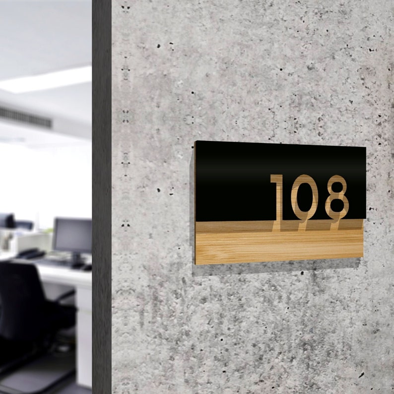 Personalised Wooden & Acrylic Door Sign, Room Name/ Number Plaque ...