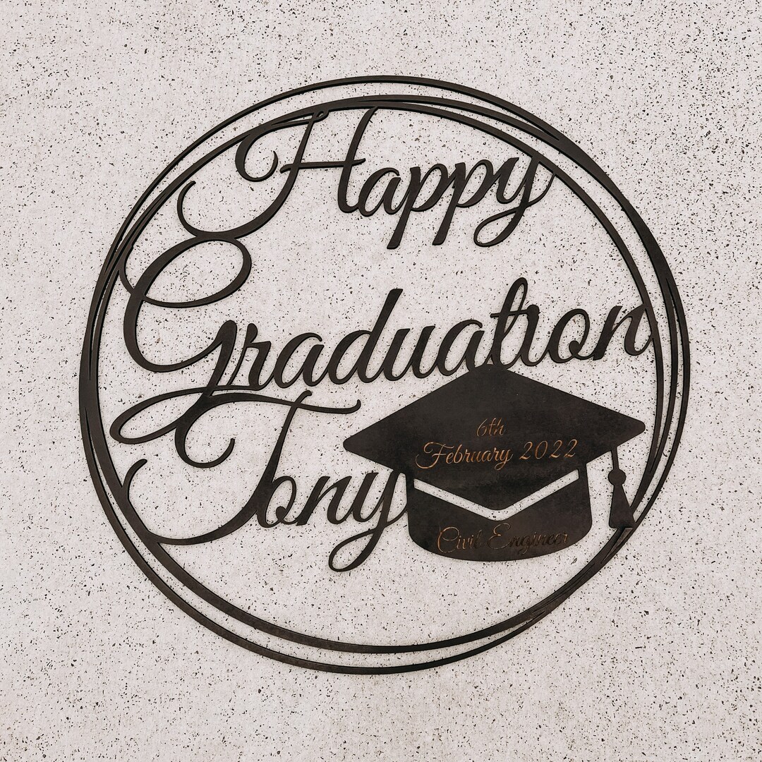 Graduation Congratulation Sribble Circle Custom Name Hoop Sign ...