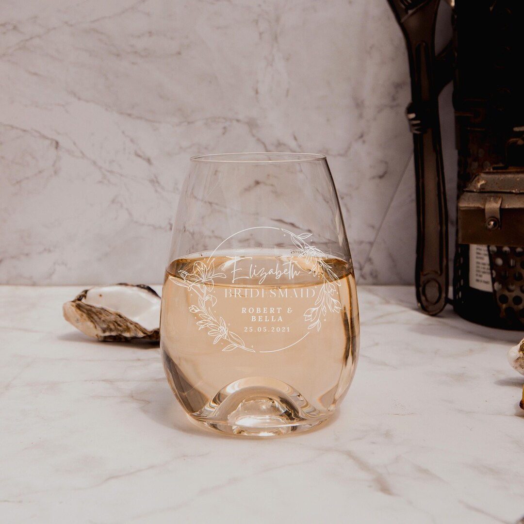 Engraved 460ml White Wine Slovakia Crystal Glass Personalised Custom ...