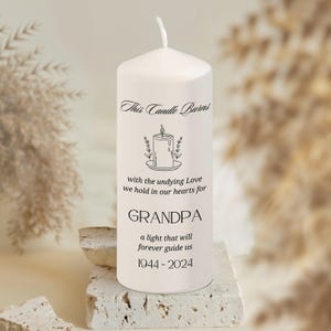 Personalised UV Print in Loving Memory Candles, Custom Memorial Candle ...