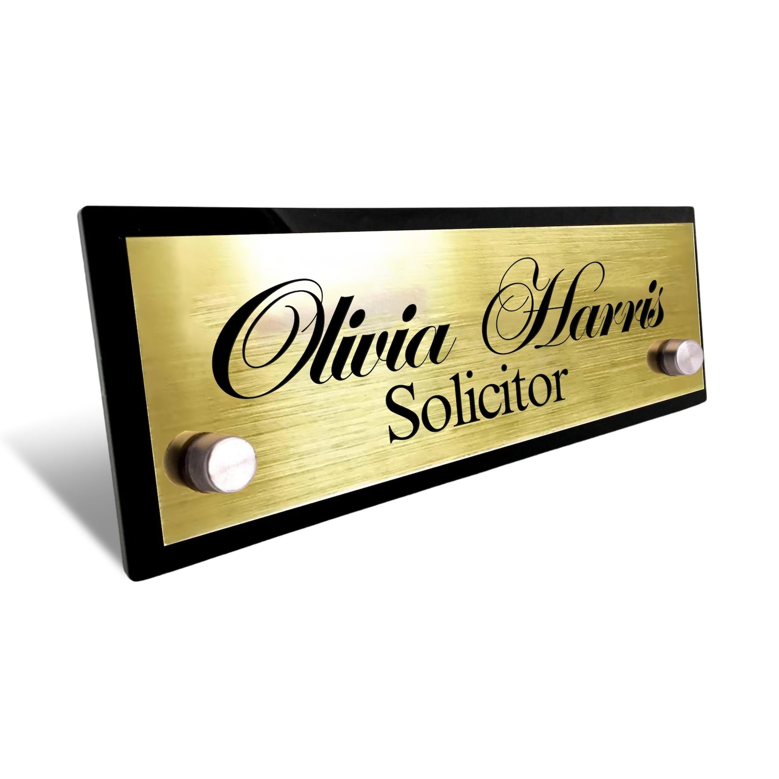 Custom Engraved Standoffs Acrylic Desk Name Plate, Personalised ...