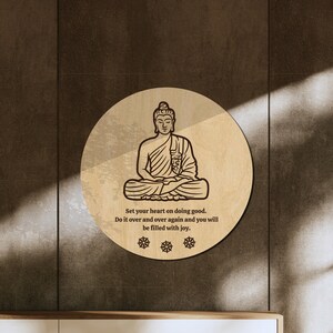 Personalised Wooden Buddha Quotes Wall Accent Plaque, Custom Engraved ...