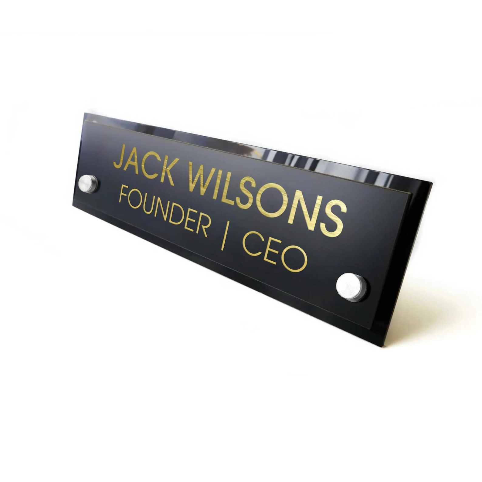 Custom Engraved Standoffs Acrylic Desk Name Plate, Personalised ...