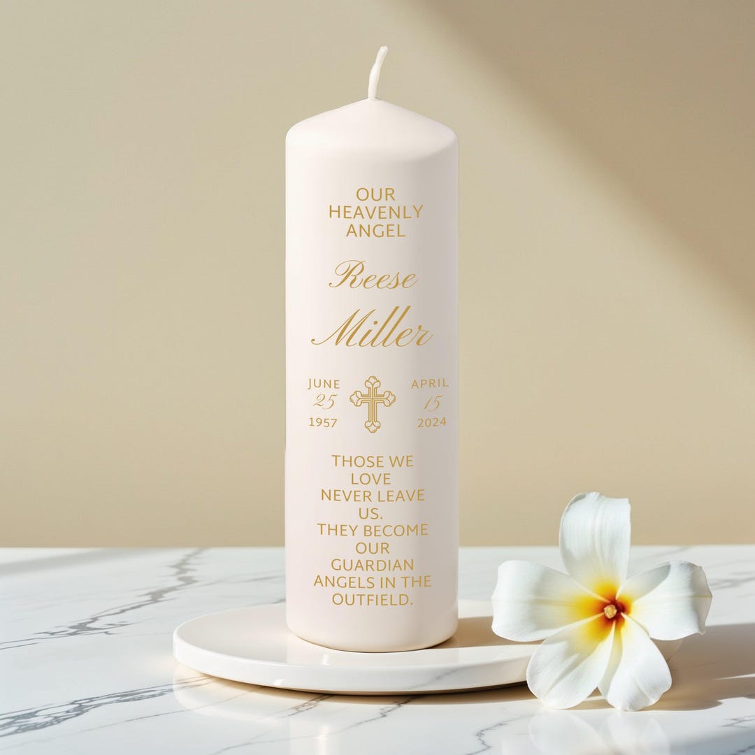 Personalised UV Print in Loving Memory Candles, Custom Memorial Candle ...