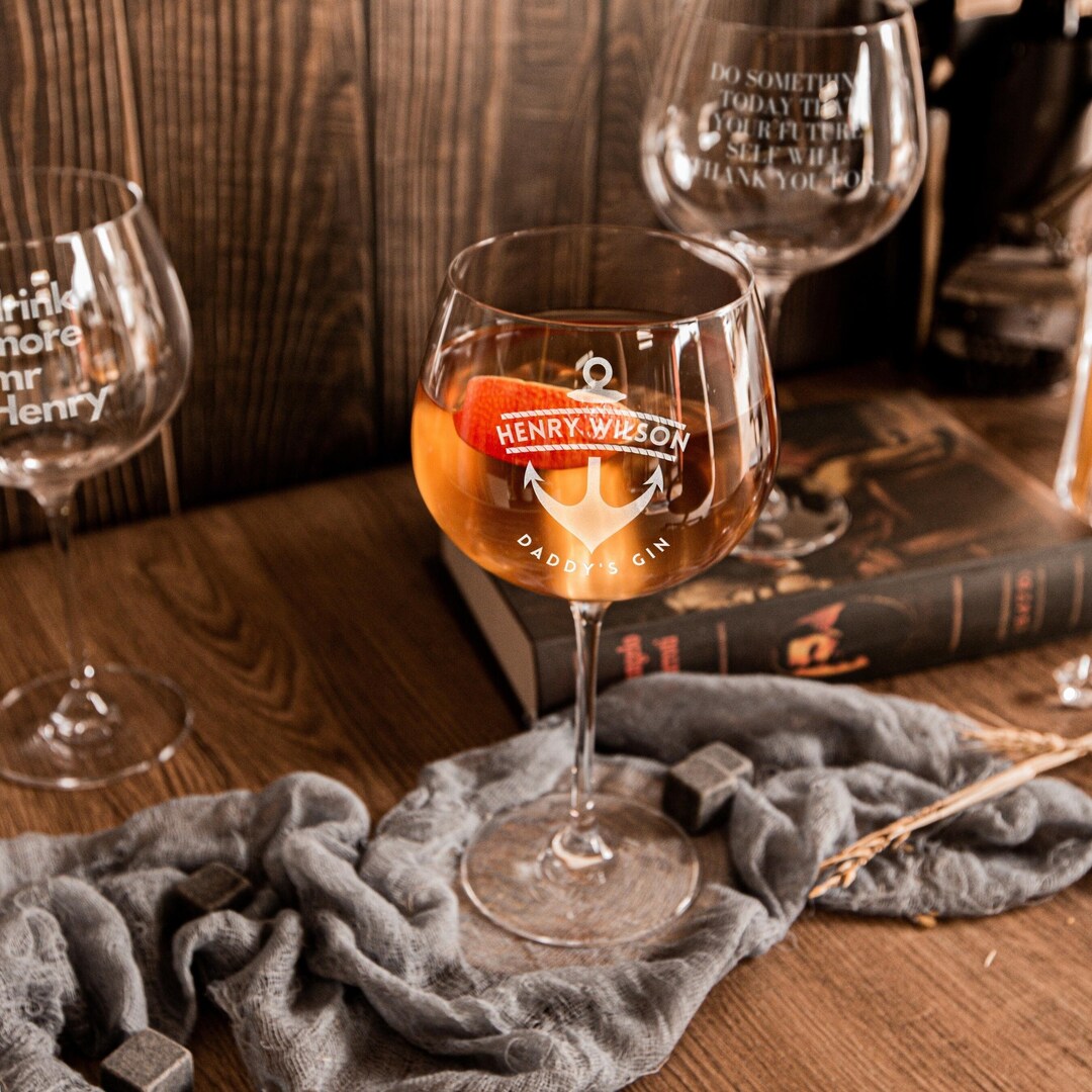 Engraved 780ml Gin/ Spirits Stemless Wide Balloon Bowl Wine Slovakia ...