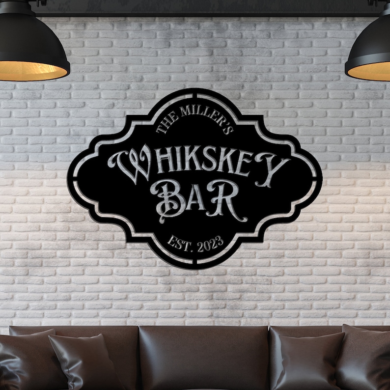 Custom Made Name Bar Hoop Sign, Personalised Cocktail/ Whiskey/ Tavern ...