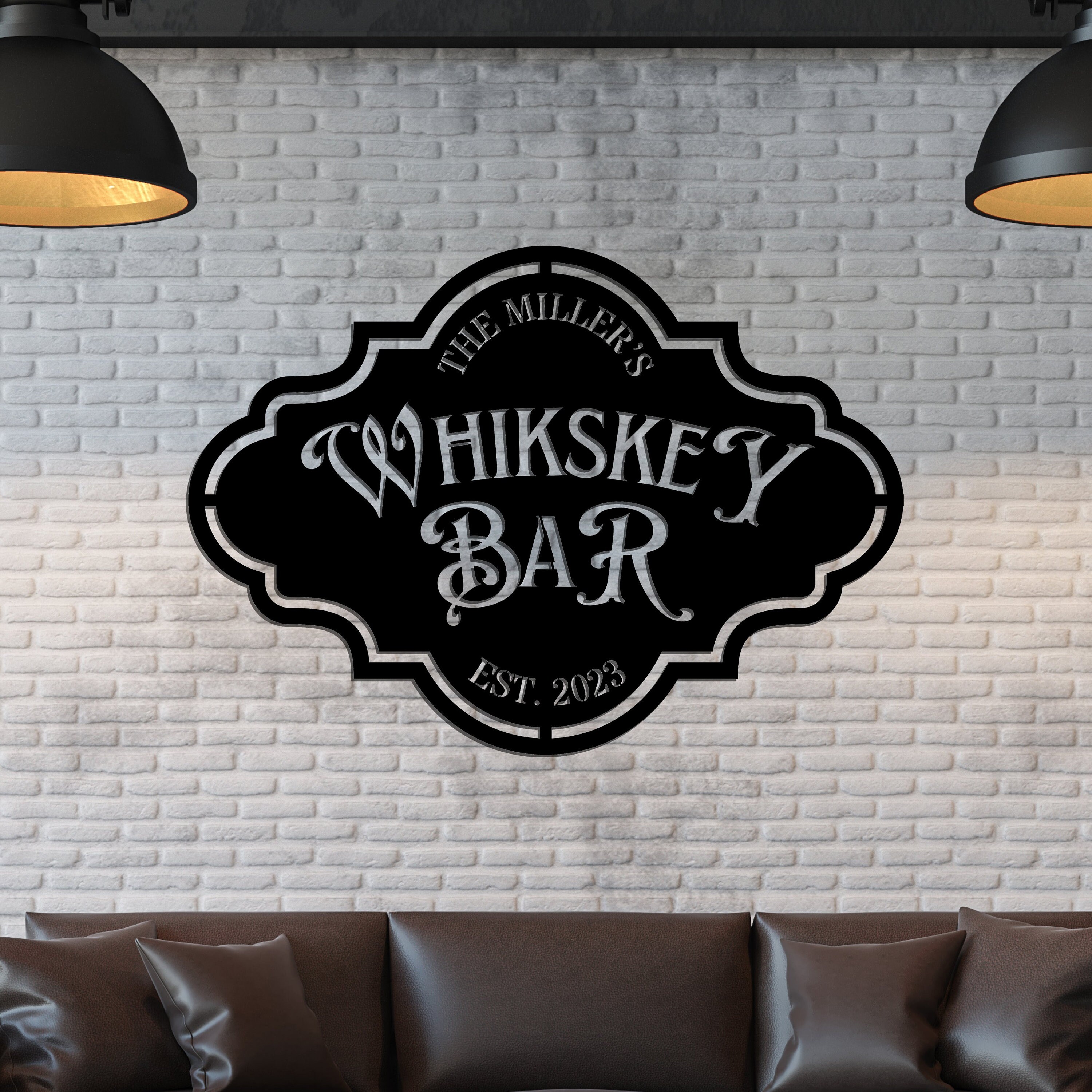 Custom Made Name Bar Hoop Sign, Personalised Cocktail/ Whiskey/ Tavern ...
