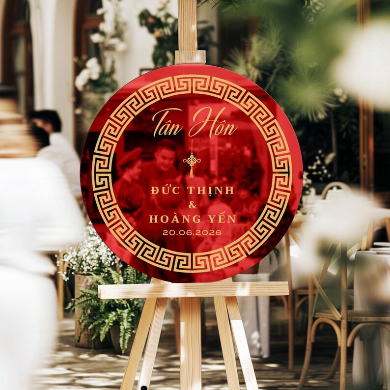 Personalised Acrylic Round Wedding Signage, Custom UV Print Mirror ...