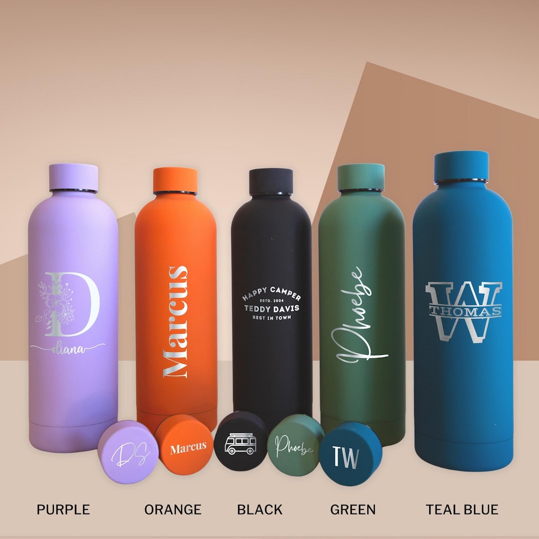 Personalised Stainless Steel Insulated 750ml Water Bottle, Engraved ...