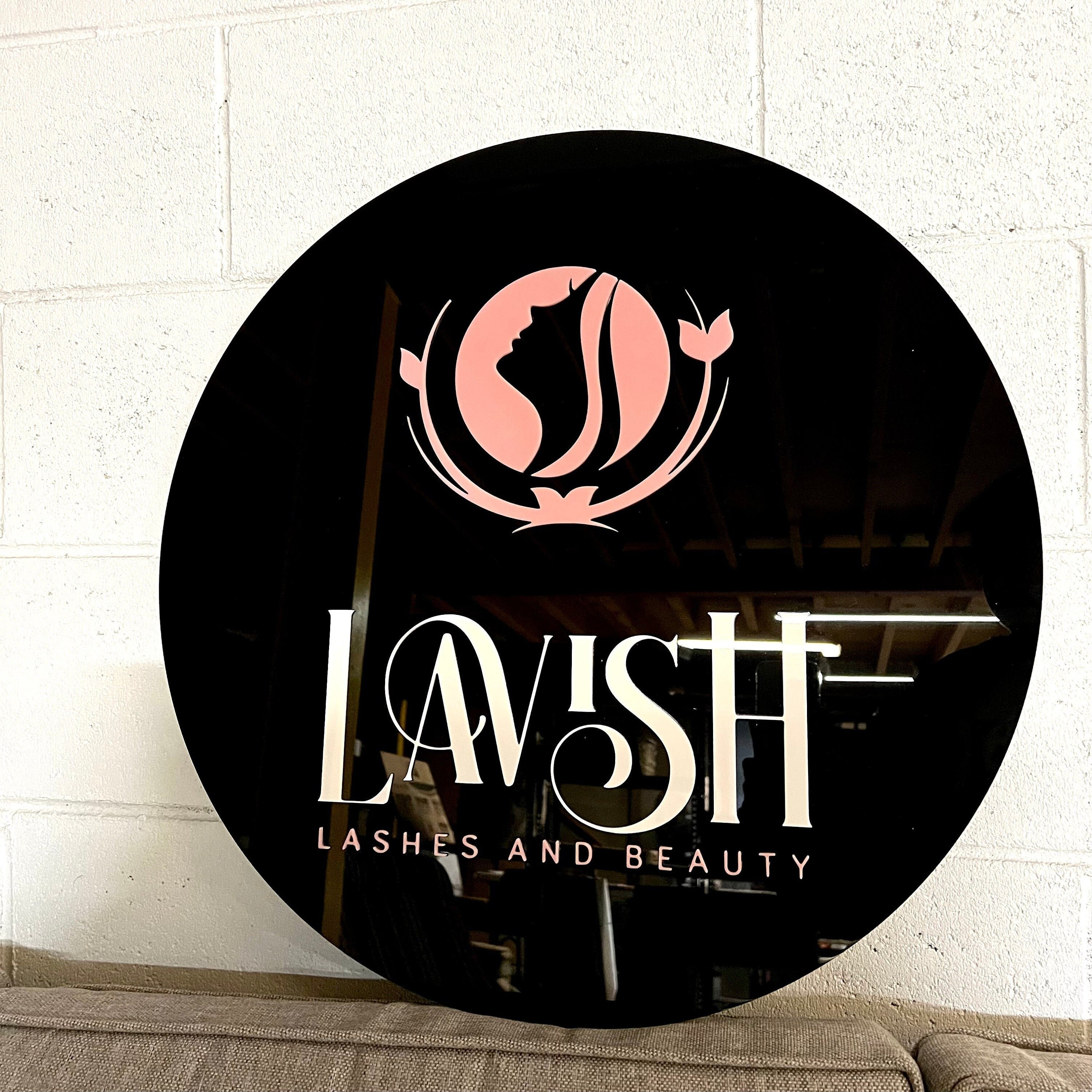 Custom Made Colour Acrylic 3D Double Layer Business Round Sign Wall ...