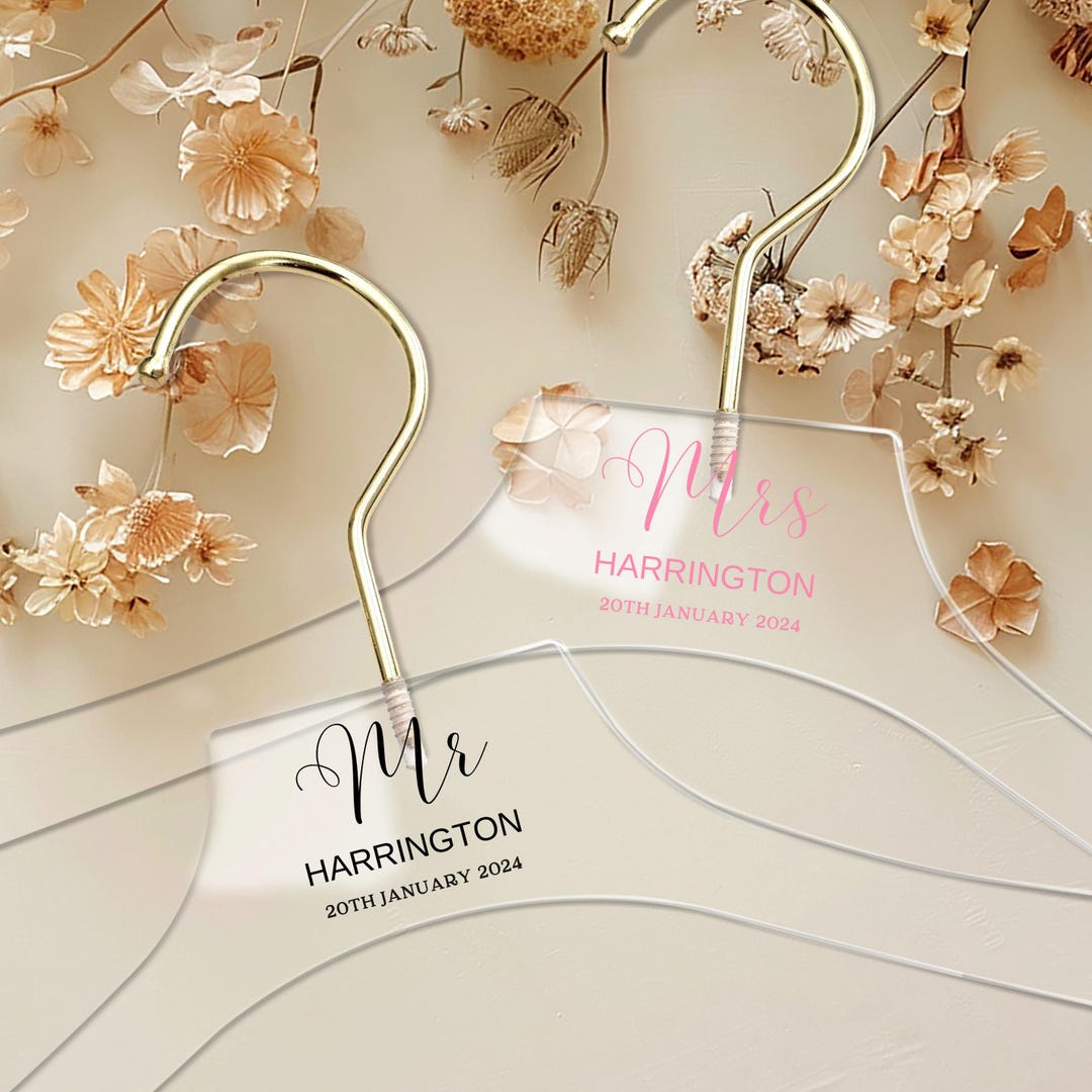 Custom Clear Acrylic Hanger Gold Hook, Personalised Logo Commercial ...