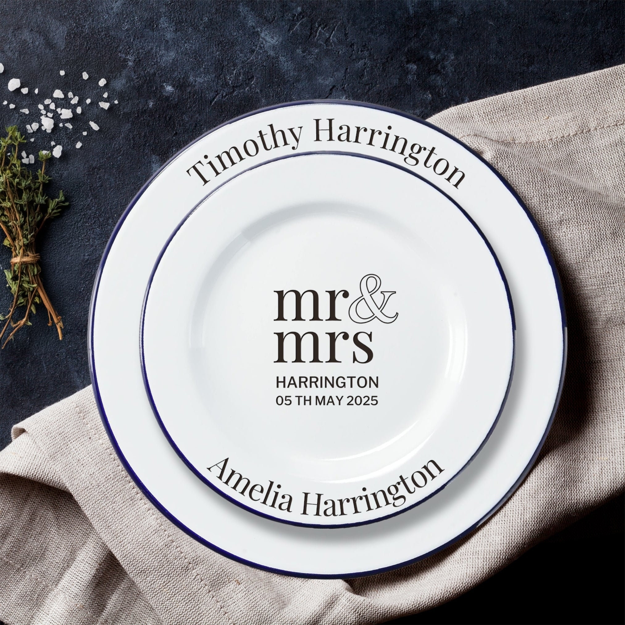 Custom Engraved Enamel Plate, Pasta, Steak, Pancake, Sweet Treats ...