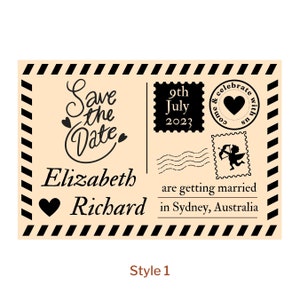 Engraved Wooden Save the Date Fridge Magnets, Personalised Rustic ...