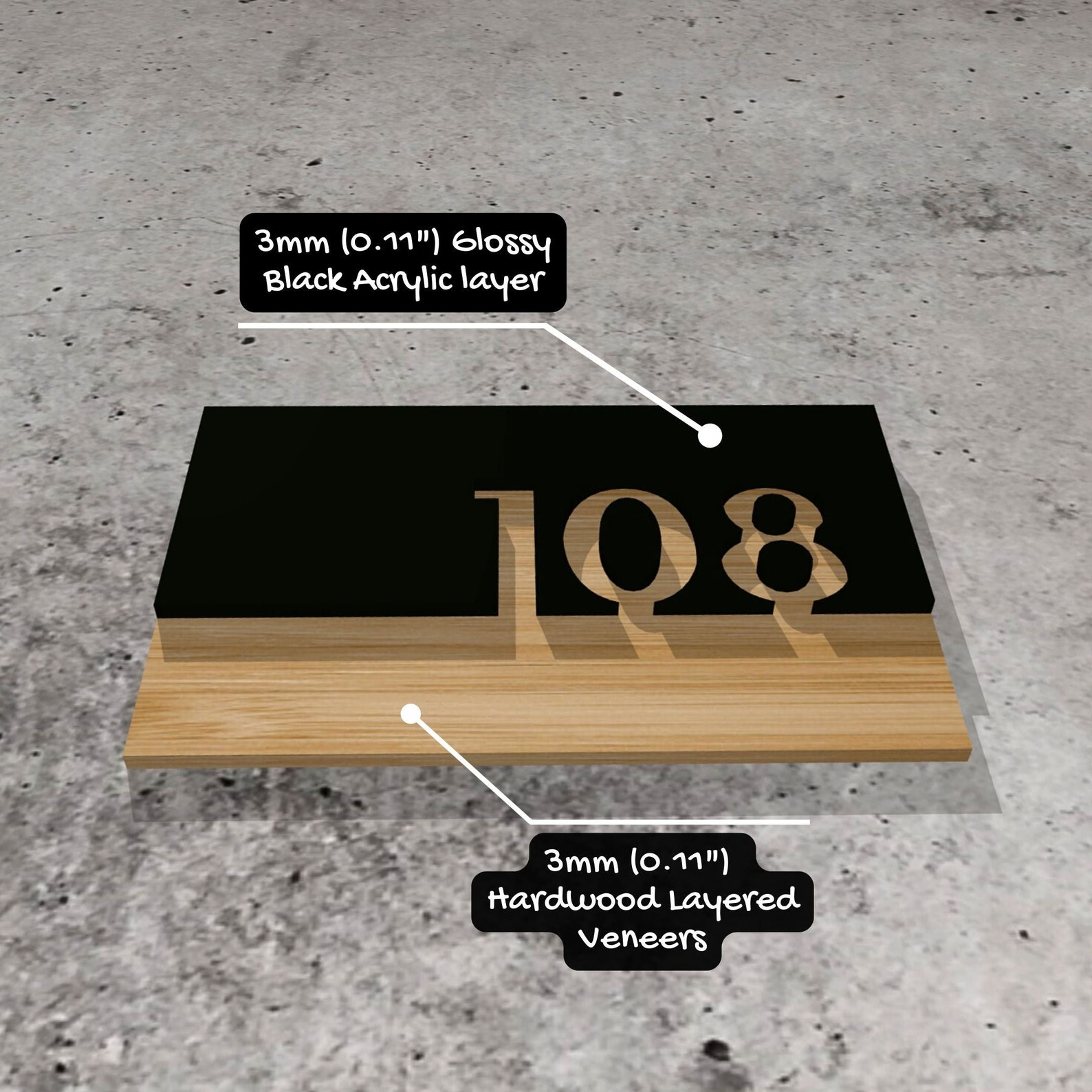 Personalised Wooden & Acrylic Door Sign, Room Name/ Number Plaque ...