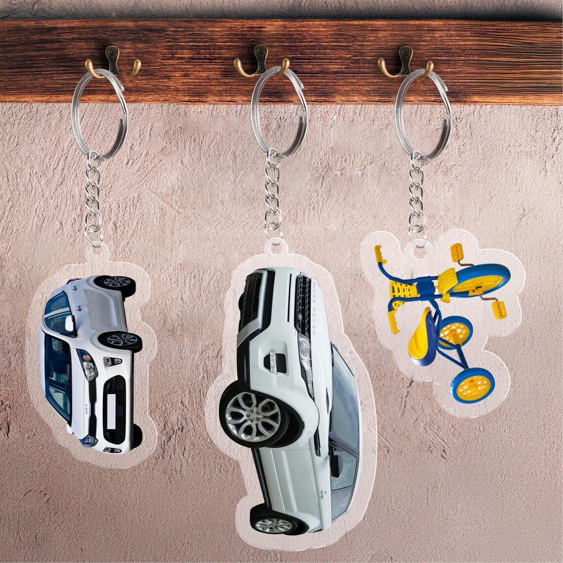 Personalised Car Photo Clear Acrylic Keychain, Custom Print Vehicle ...