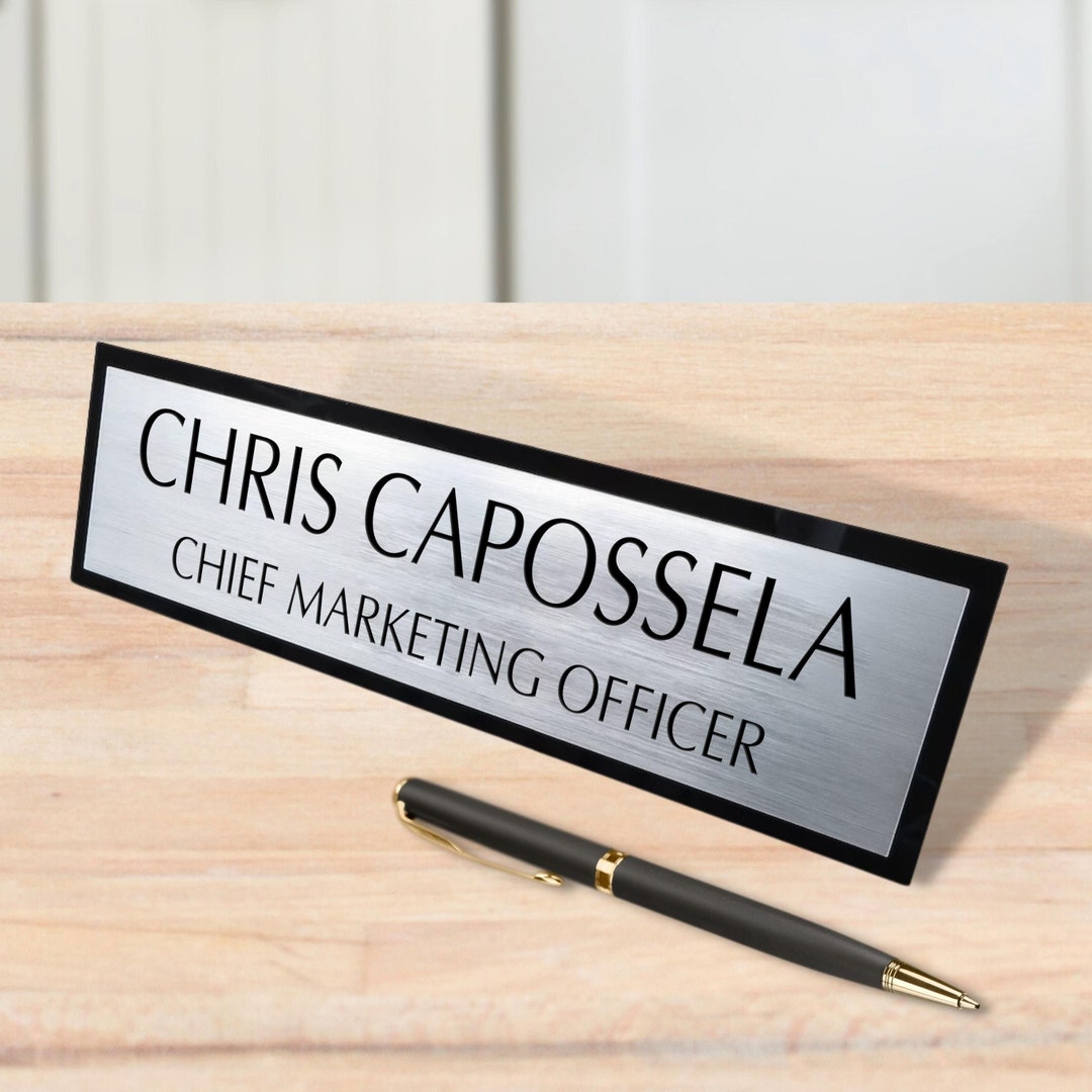 Custom Engraved Acrylic Desk Name Plate, Personalised Professional New ...