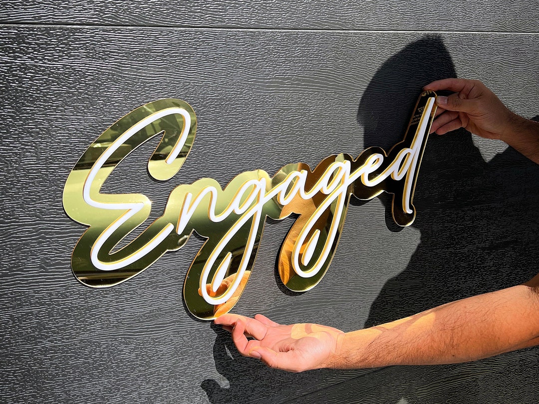 Custom Acrylic 3D Double Layered Name Sign, Personalised Rose/ Gold ...