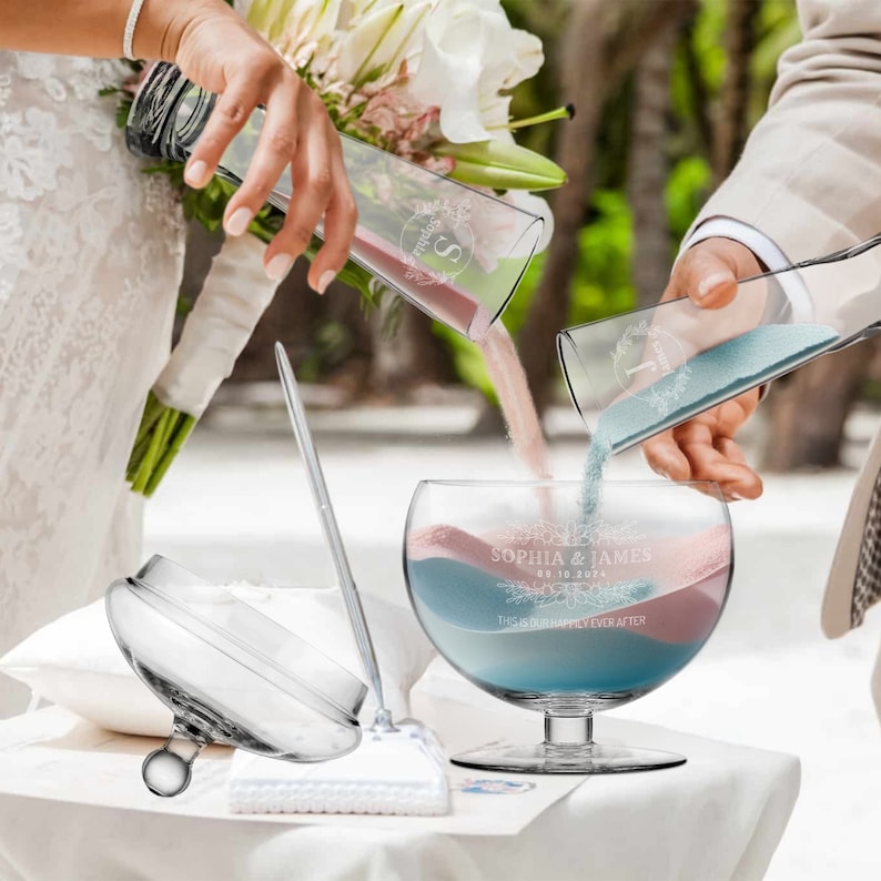 Personalised Sand Unity Wedding Ceremony, Jar & Glass Vases Set, Custom ...