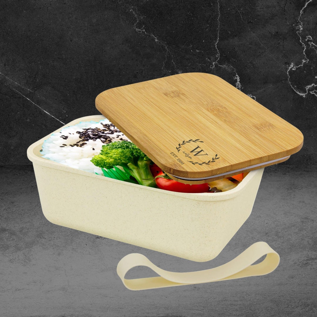 Engraved Bamboo Lid Bento Lunch Box, Personalised Mother Father Day's ...