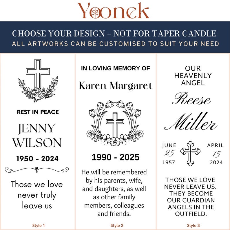 Personalised UV Print in Loving Memory Candles, Custom Memorial Candle ...