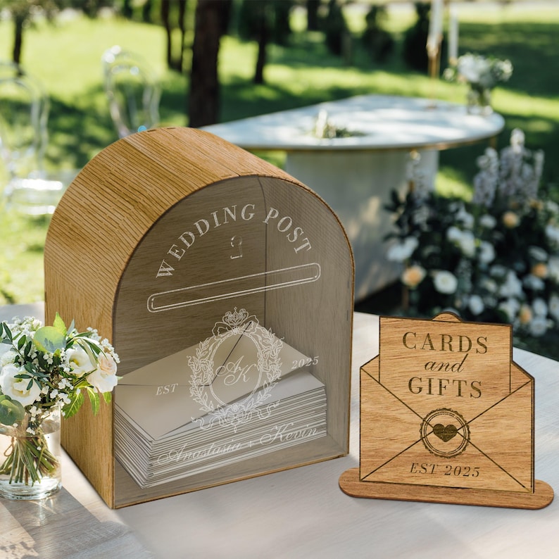 Custom Wood Acrylic Arch Mail Post Wishing Well Box & Sign ...